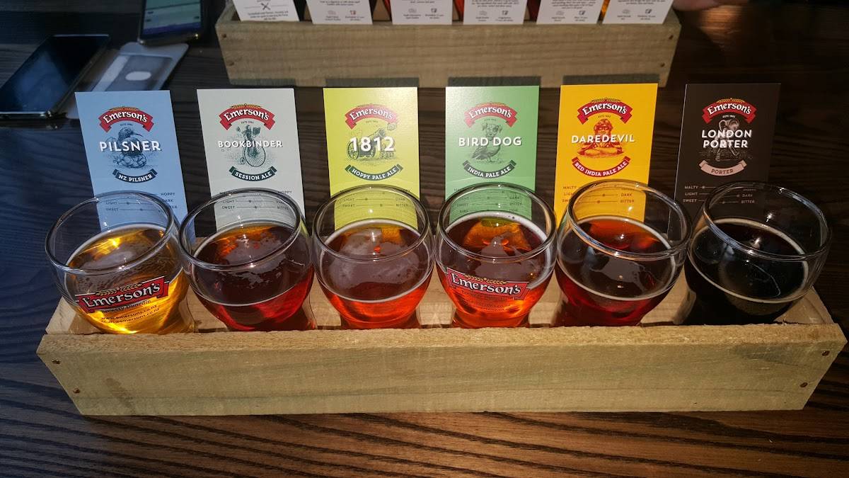Menu at Emerson's Brewery pub & bar, Dunedin