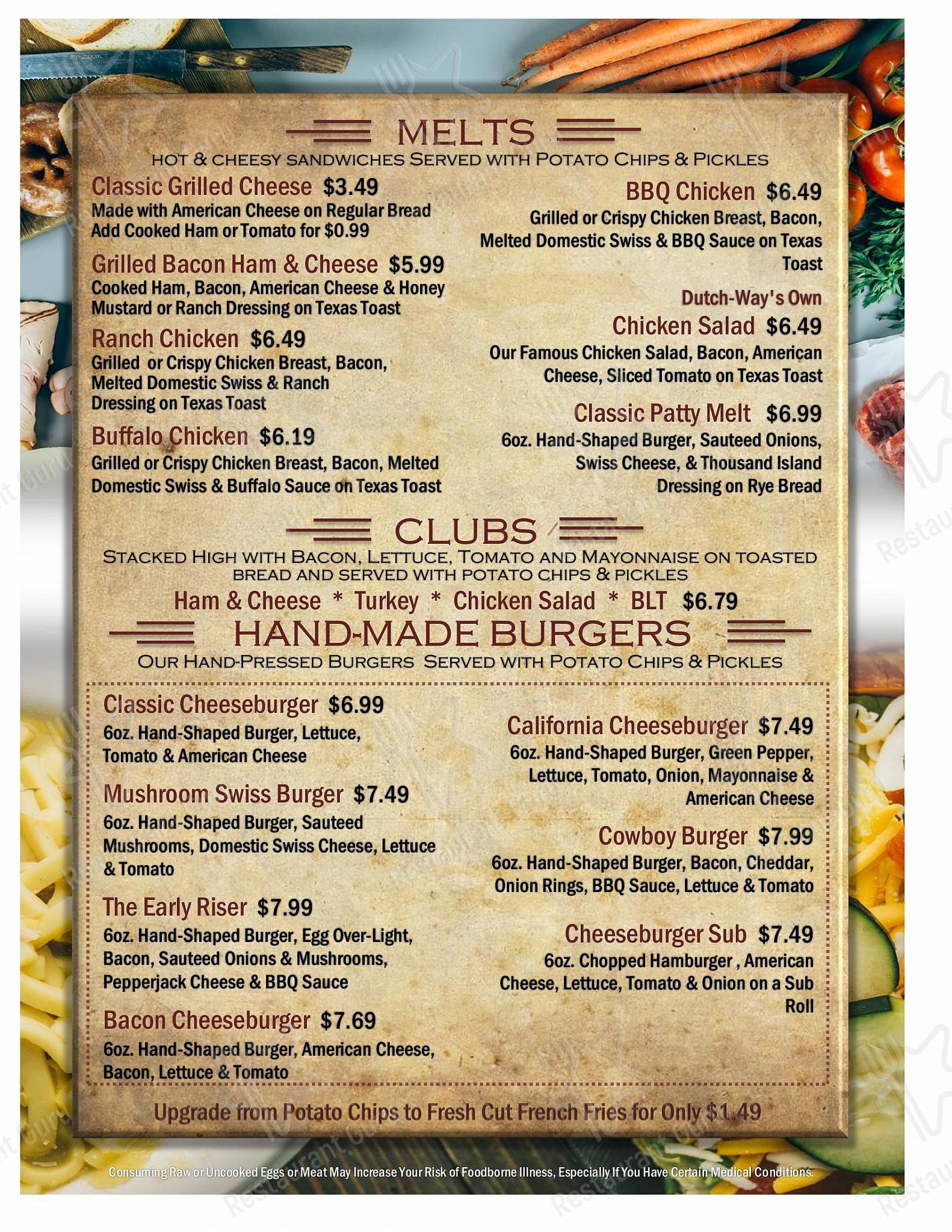Menu at Dutch-Way Family Restaurant, Myerstown