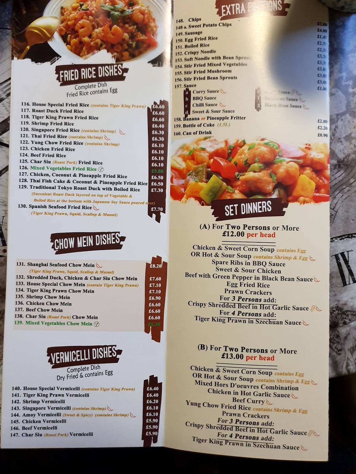 Menu at Dynasty Chinese & Thai Takeaway restaurant, Altrincham, 101 Wood Ln