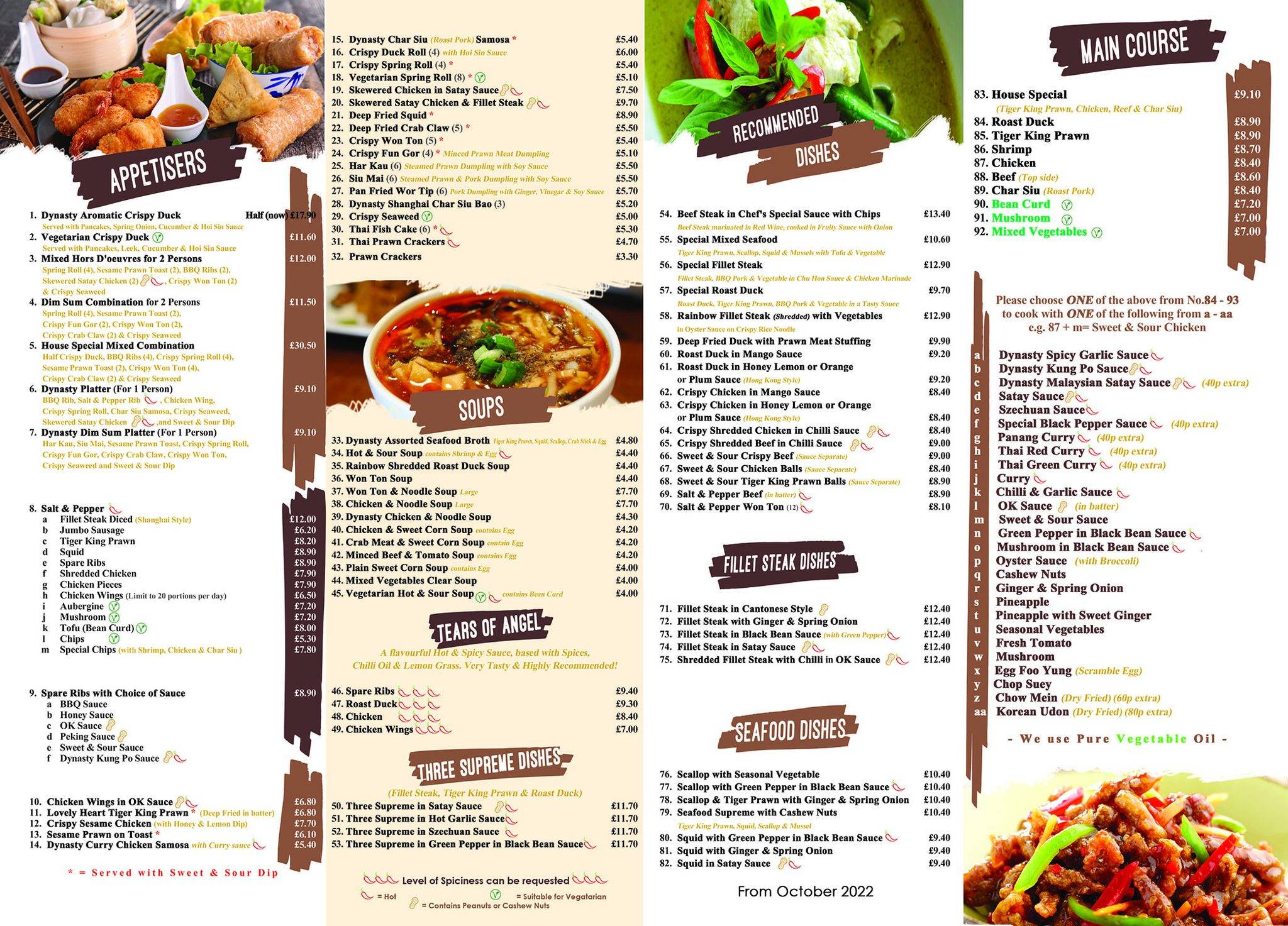 Menu at Dynasty Chinese & Thai Takeaway restaurant, Altrincham, 101 Wood Ln