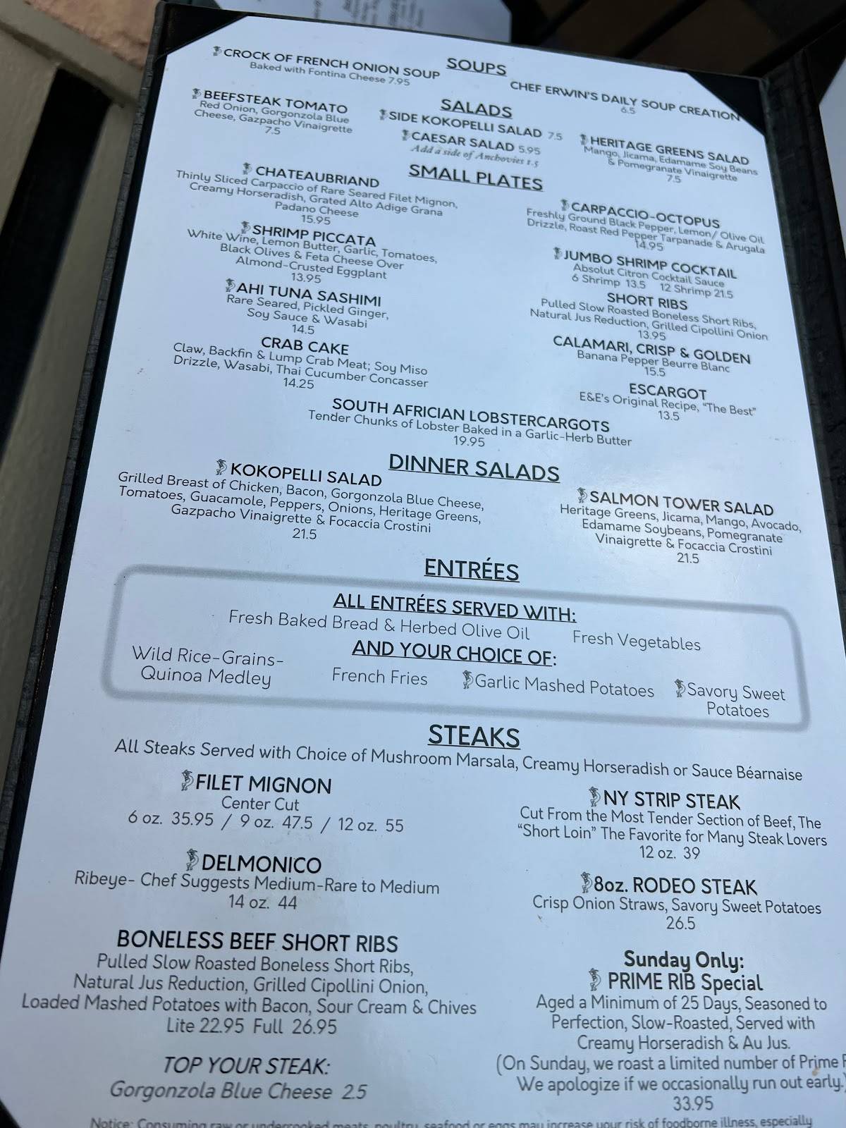 Menu at E&E Stakeout Grill pub & bar, Belleair Bluffs