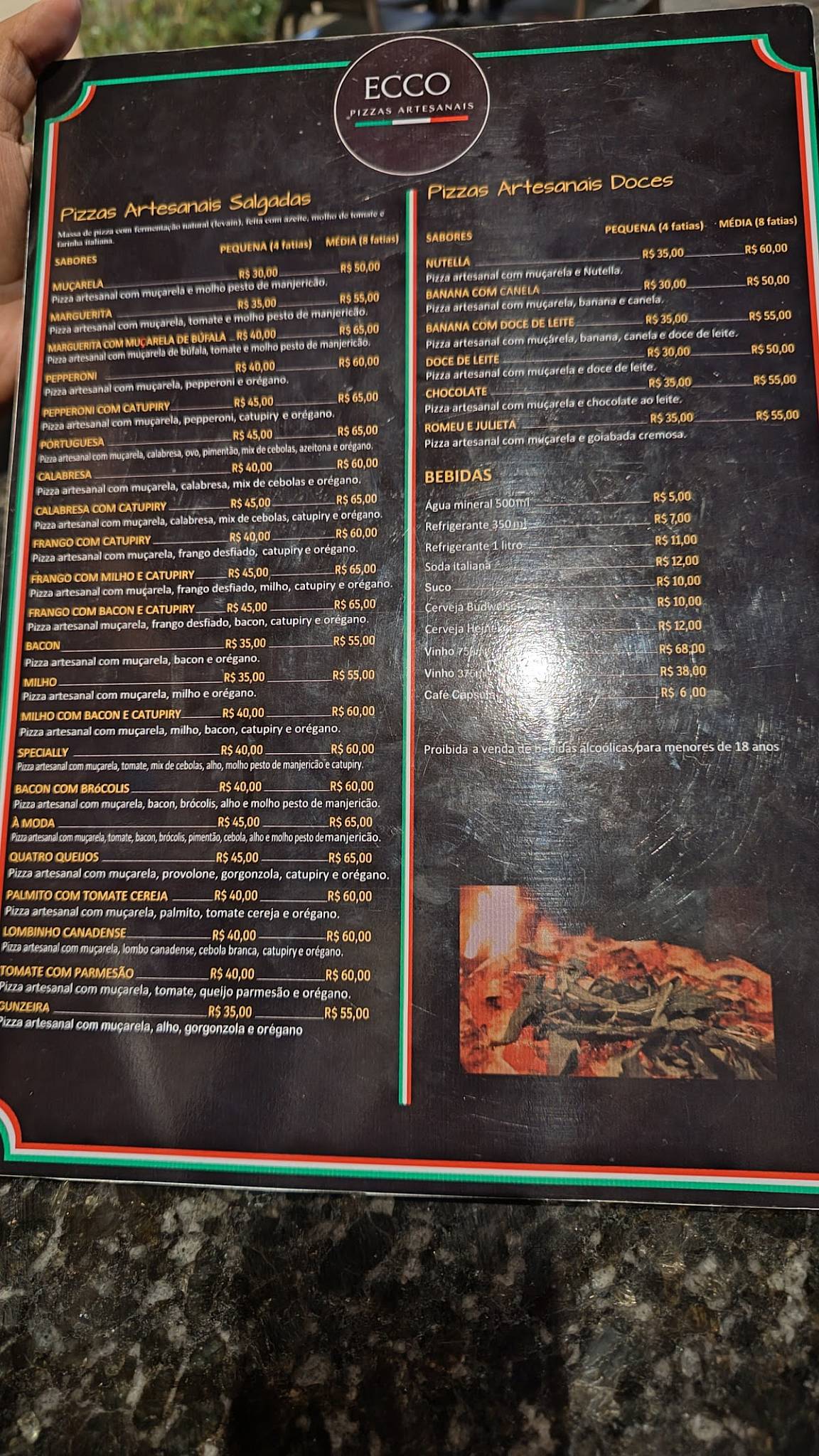 Menu em ECCO Pizzas Artesanais restaurante, João Pessoa
