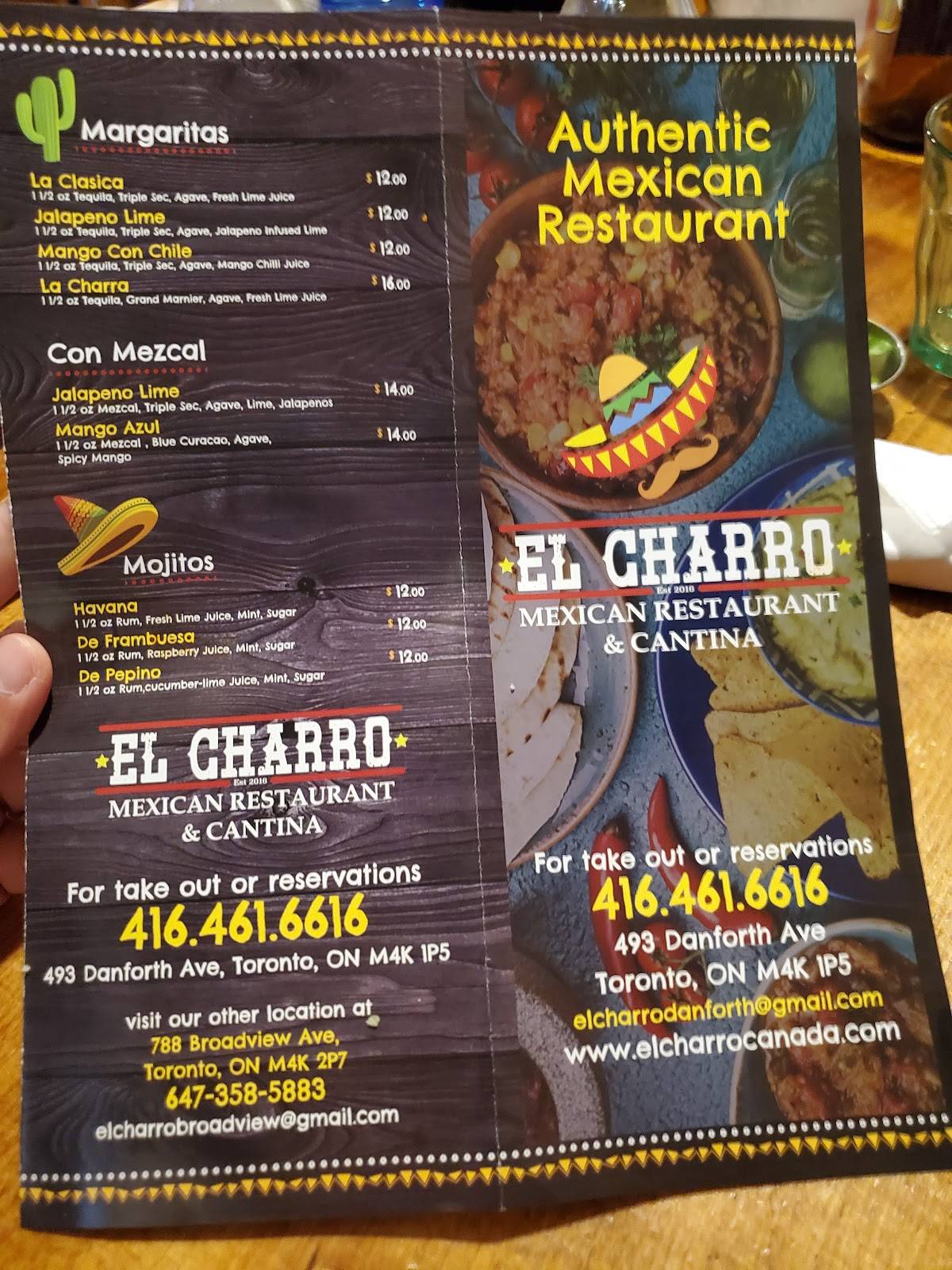 Carta del restaurante EL CHARRO DANFORTH, Toronto
