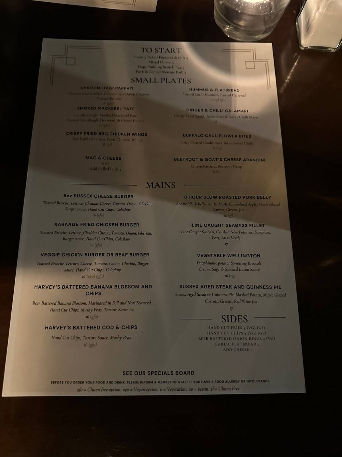 Menu at The Dolphin pub & bar, Eastbourne