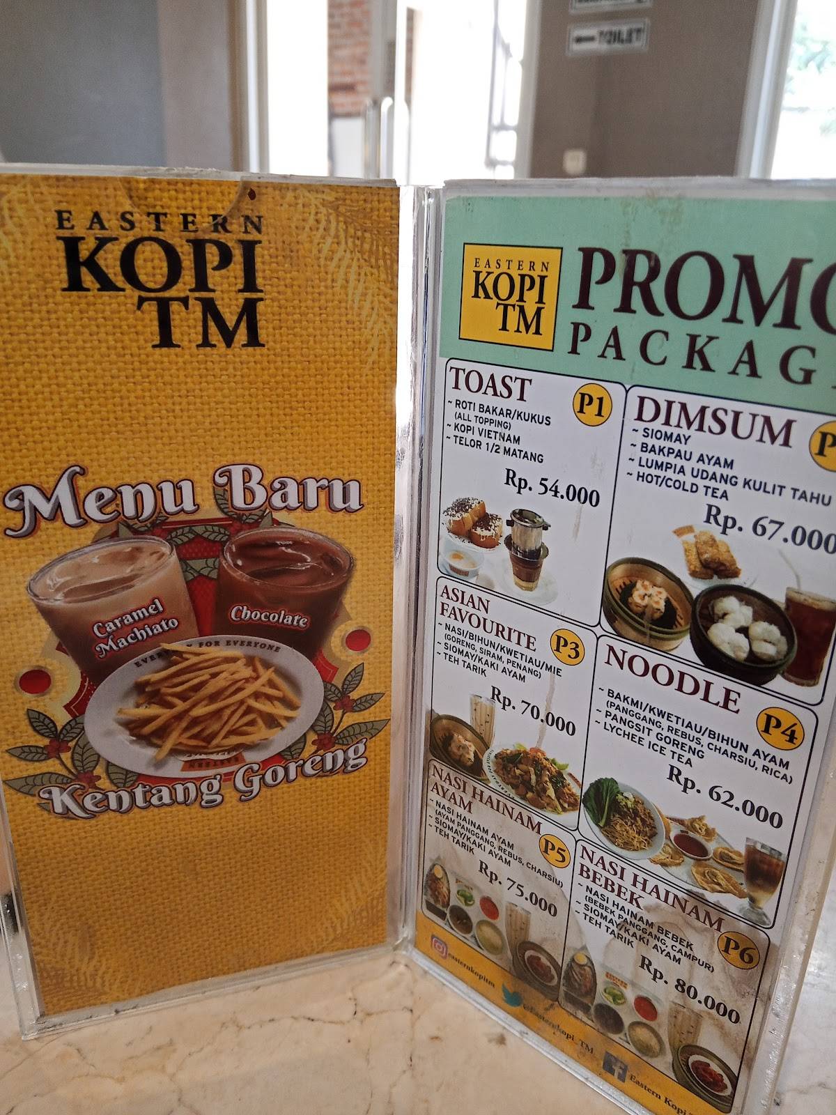 Menu at Eastern Kopi TM Modernland restaurant, Tangerang, Ruko Shopping ...