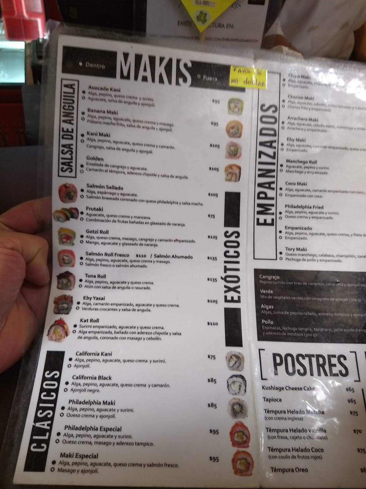 Carta del restaurante Shirushi Aragón, Ecatepec, Plaza Aragon