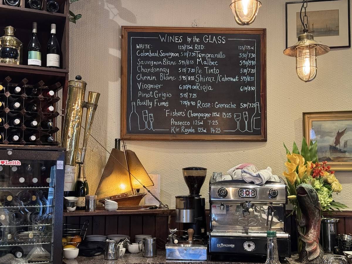 Menu at Fishers restaurant, Edinburgh