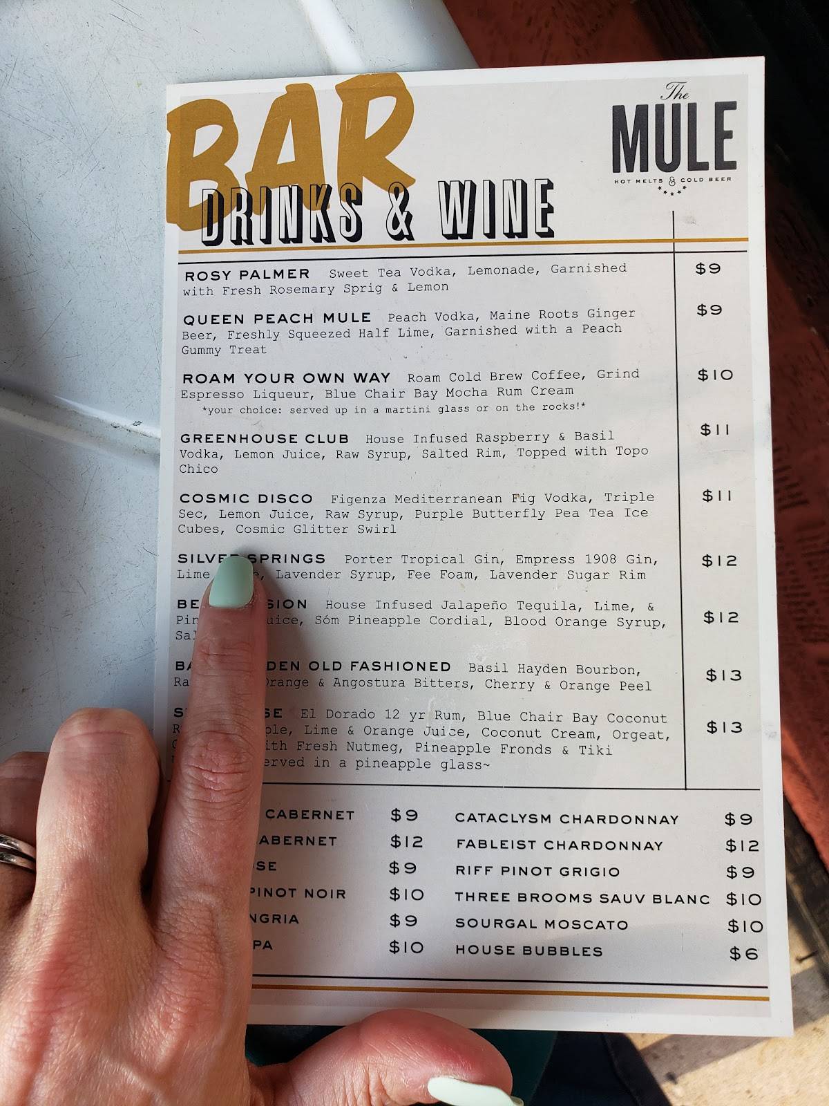 Menu at The Mule Edmond pub & bar, Edmond