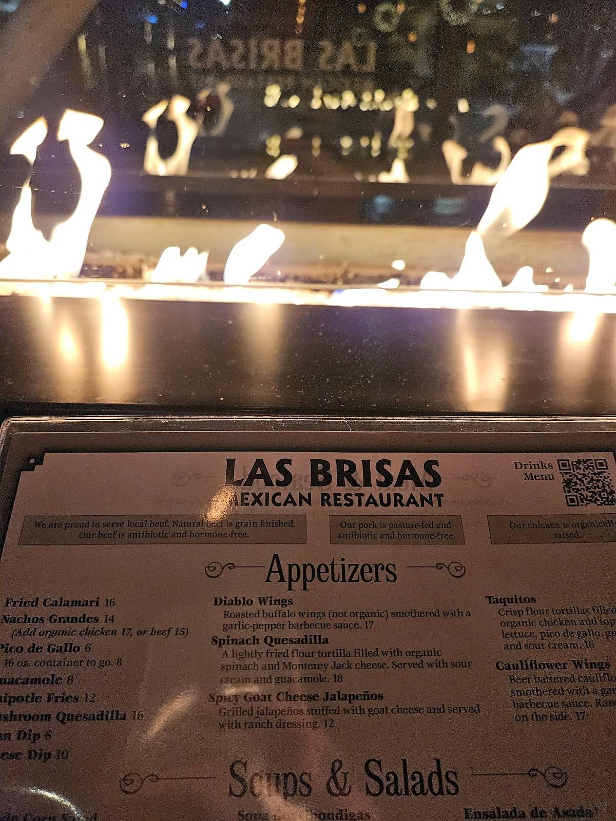 Menu at Las Brisas restaurant, Edmonds