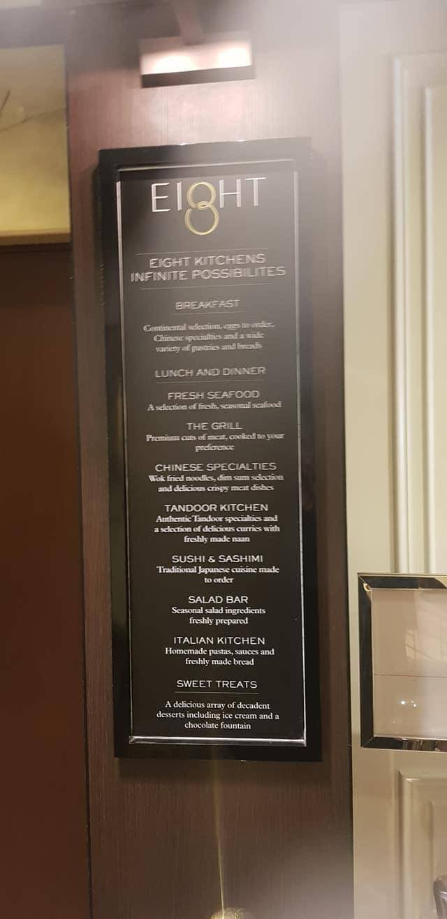 Menu at Eight at Cordis, Auckland restaurant, Auckland