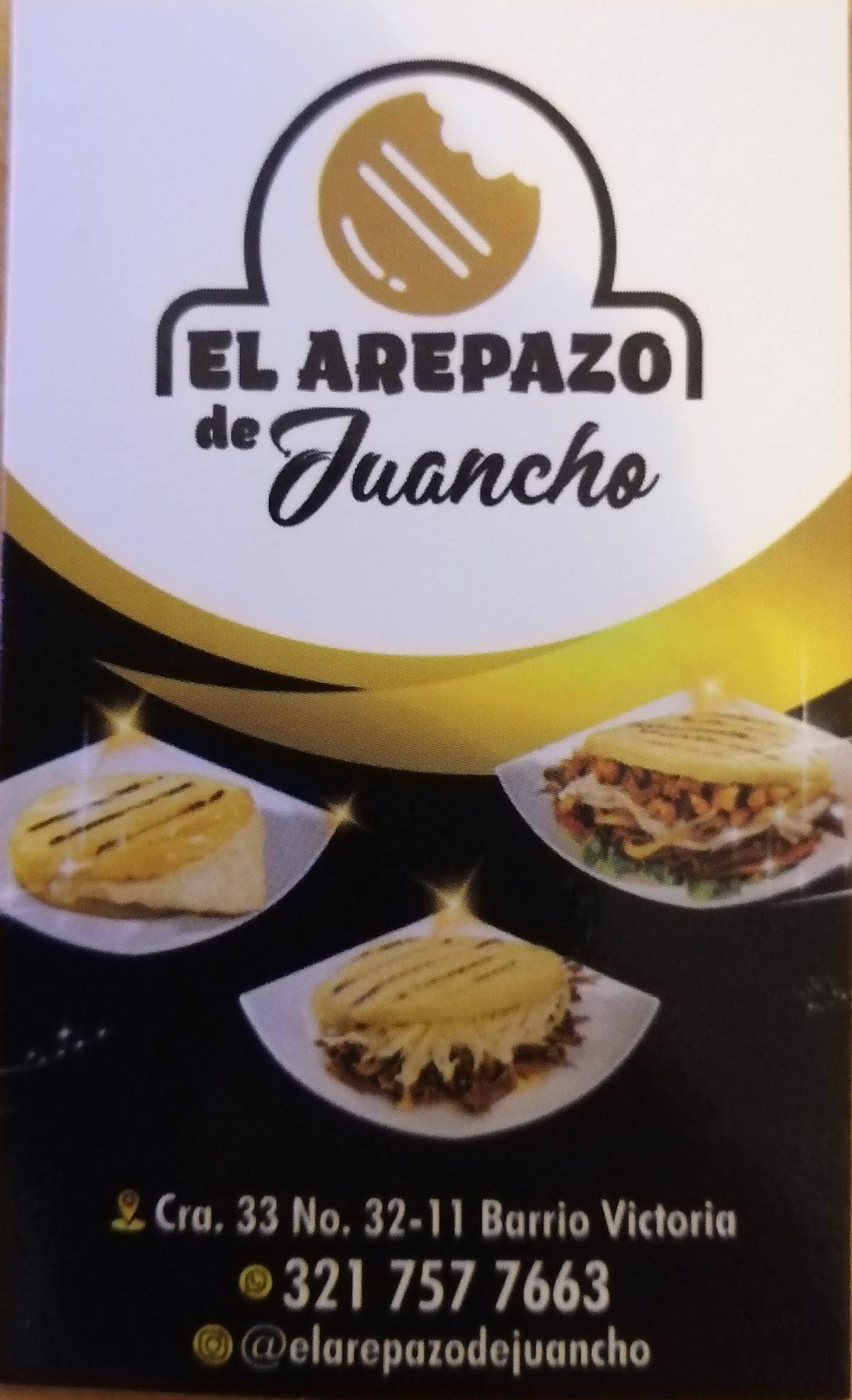 Carta del restaurante El Arepazo del Juancho, Tulua