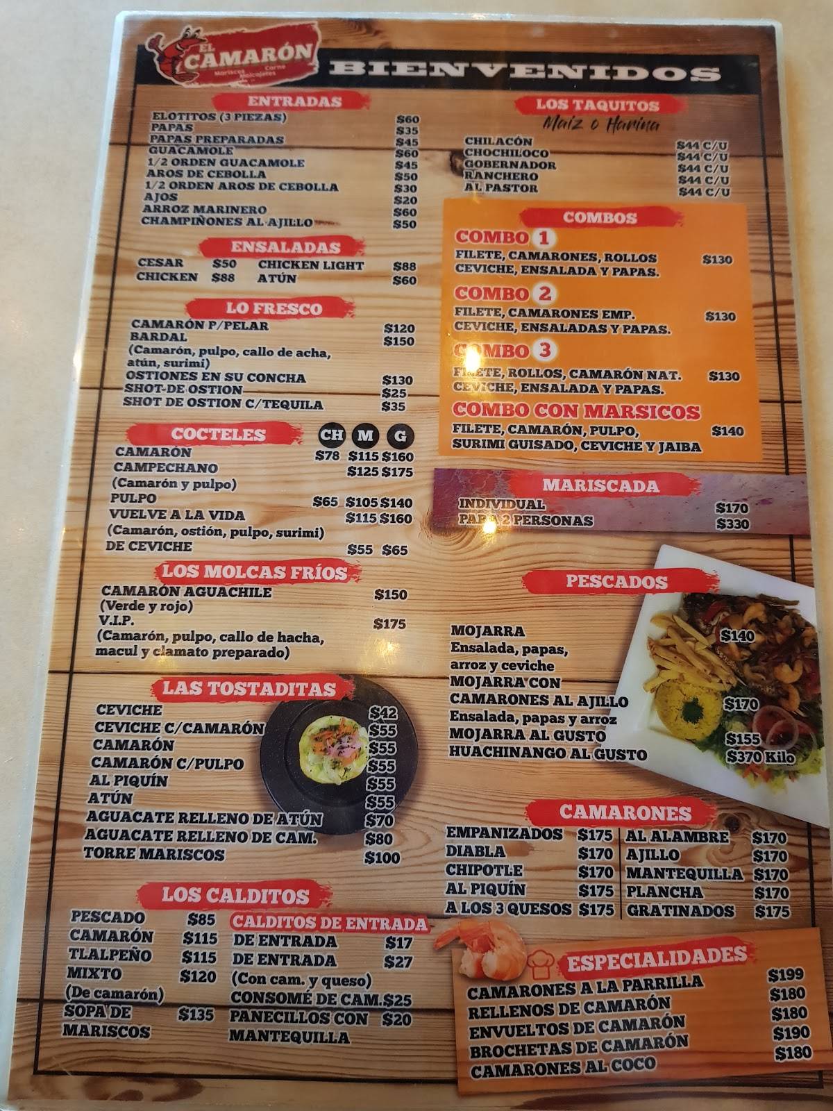 Carta del restaurante El Camarón, San Nicolás del los Garza, Av ...