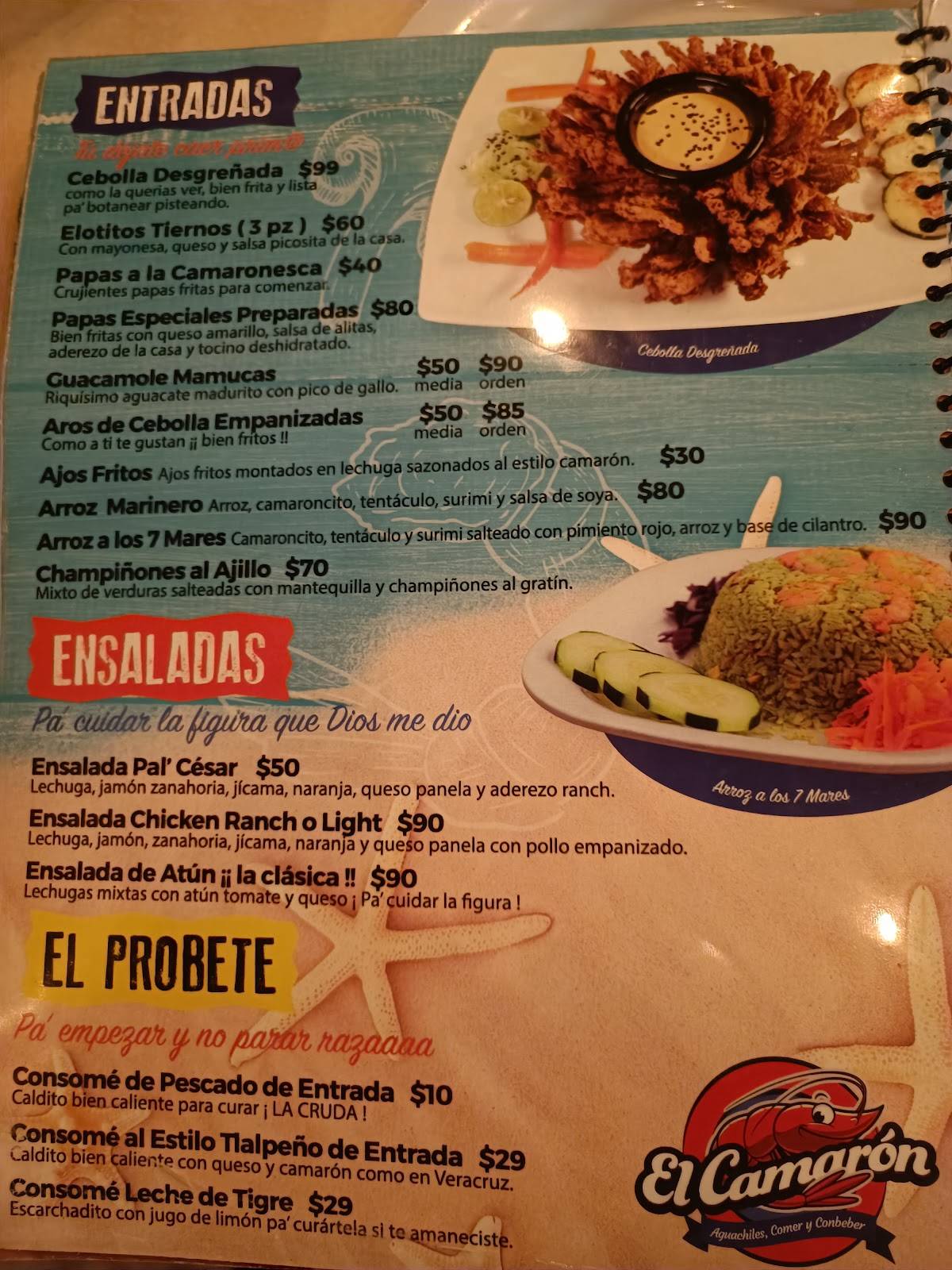Carta del restaurante El Camarón, San Nicolás del los Garza, Av ...