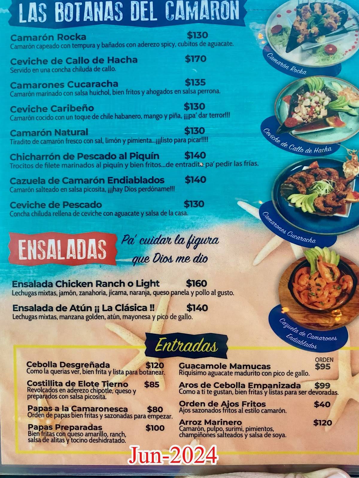 Carta del restaurante El Camarón, San Nicolás del los Garza, Av ...