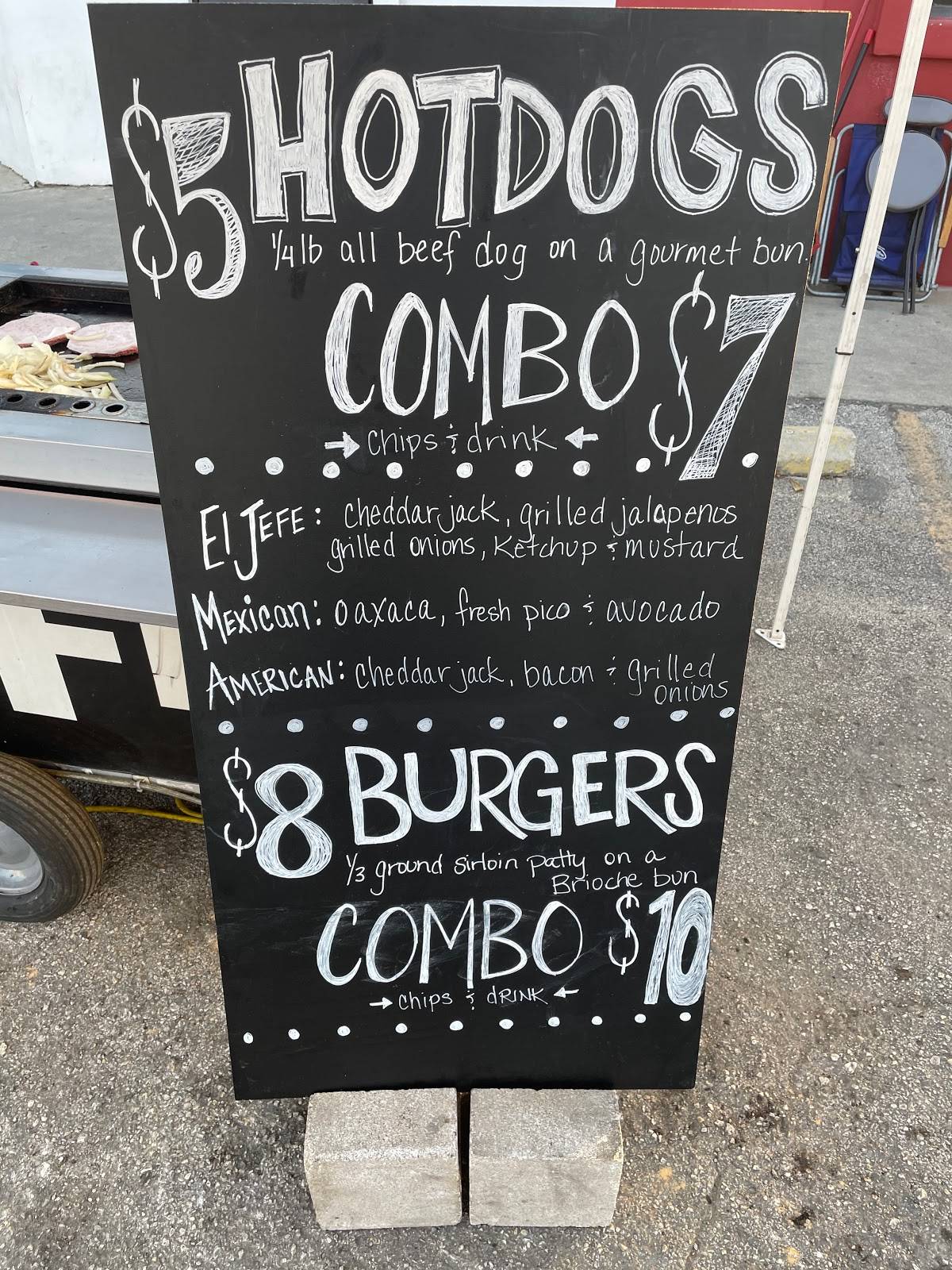 Menu at El Jefe Hotdogs, burgers and more restaurant, San Antonio