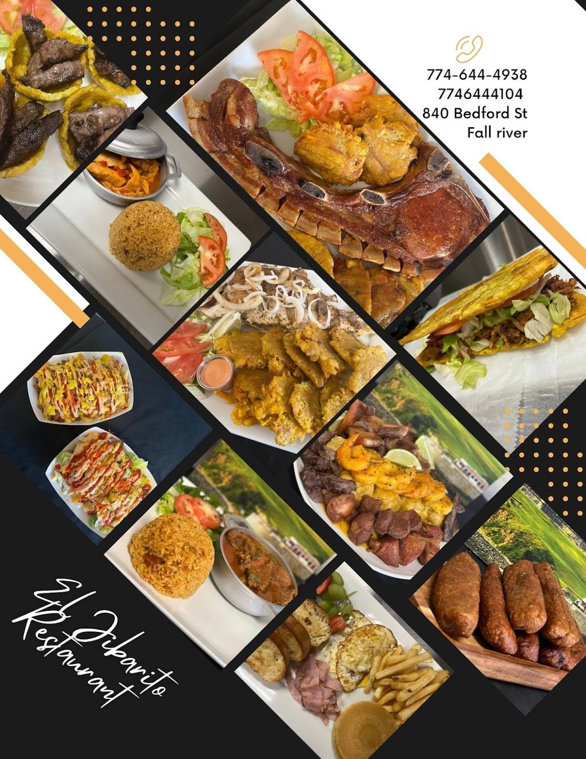 Menu at El Jibarito Puerto Rican Restaurant, Fall River