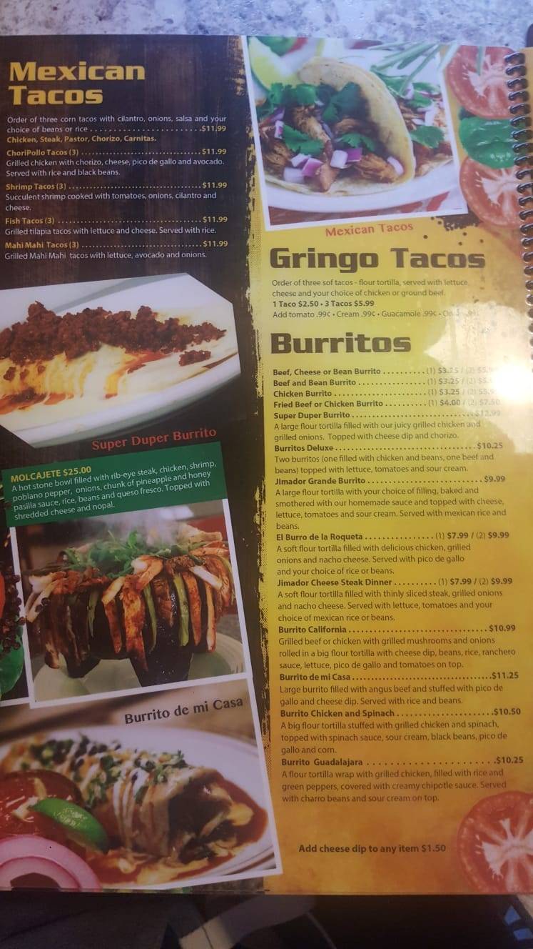 Menu at El Jimador Bar and Grill, Anderson, Pearman Dairy Rd