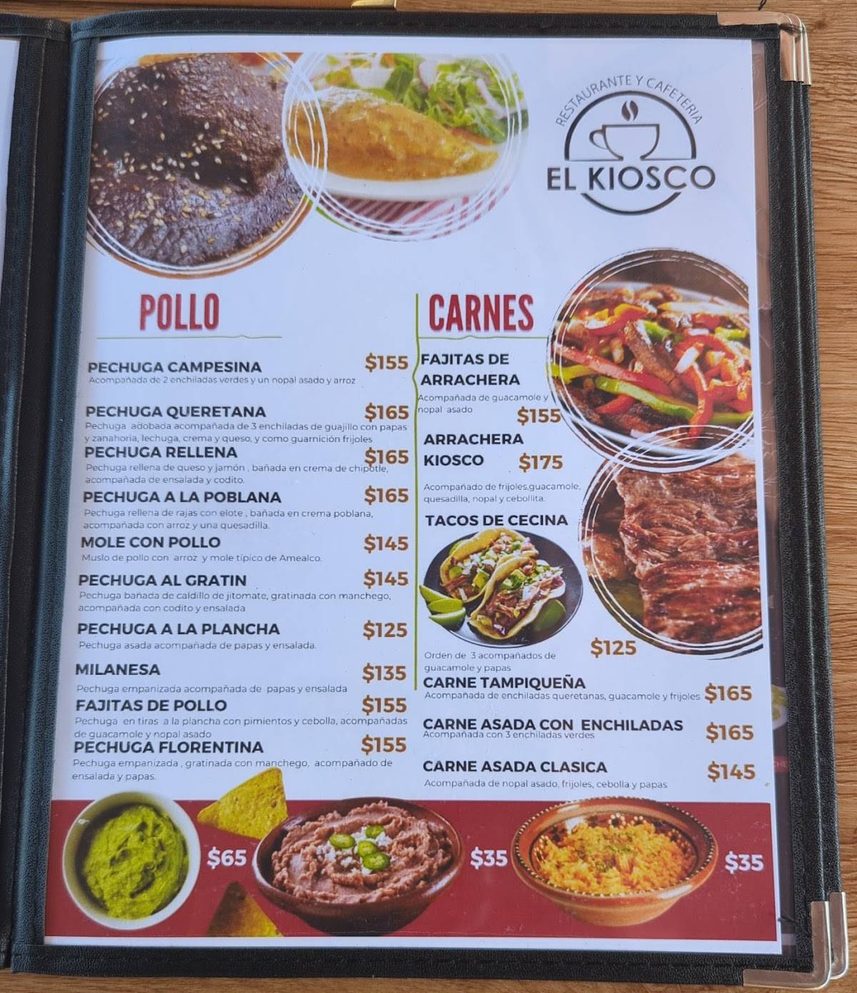 Carta de El Kiosco Restaurante, Amealco de Bonfil, Constitucion 11 Centro