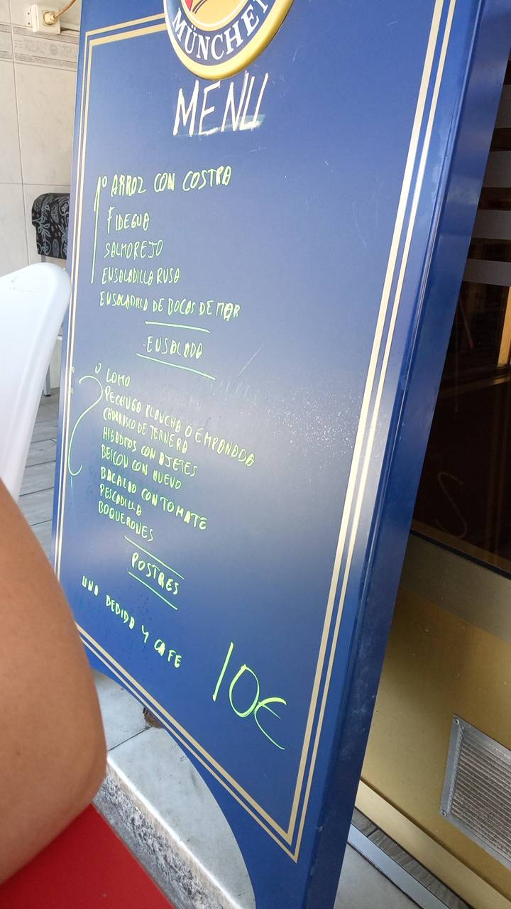 Carta de Restaurante El Navío, Torrellano