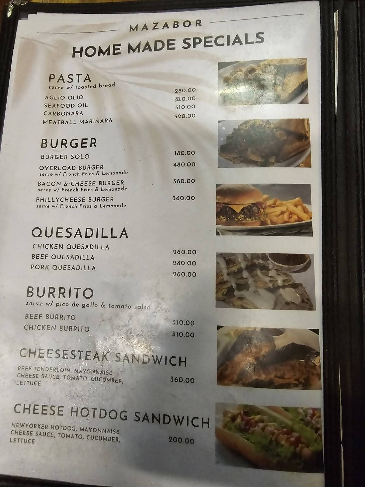 Menu at DAZE SNACK HOUSE restaurant, El Nido
