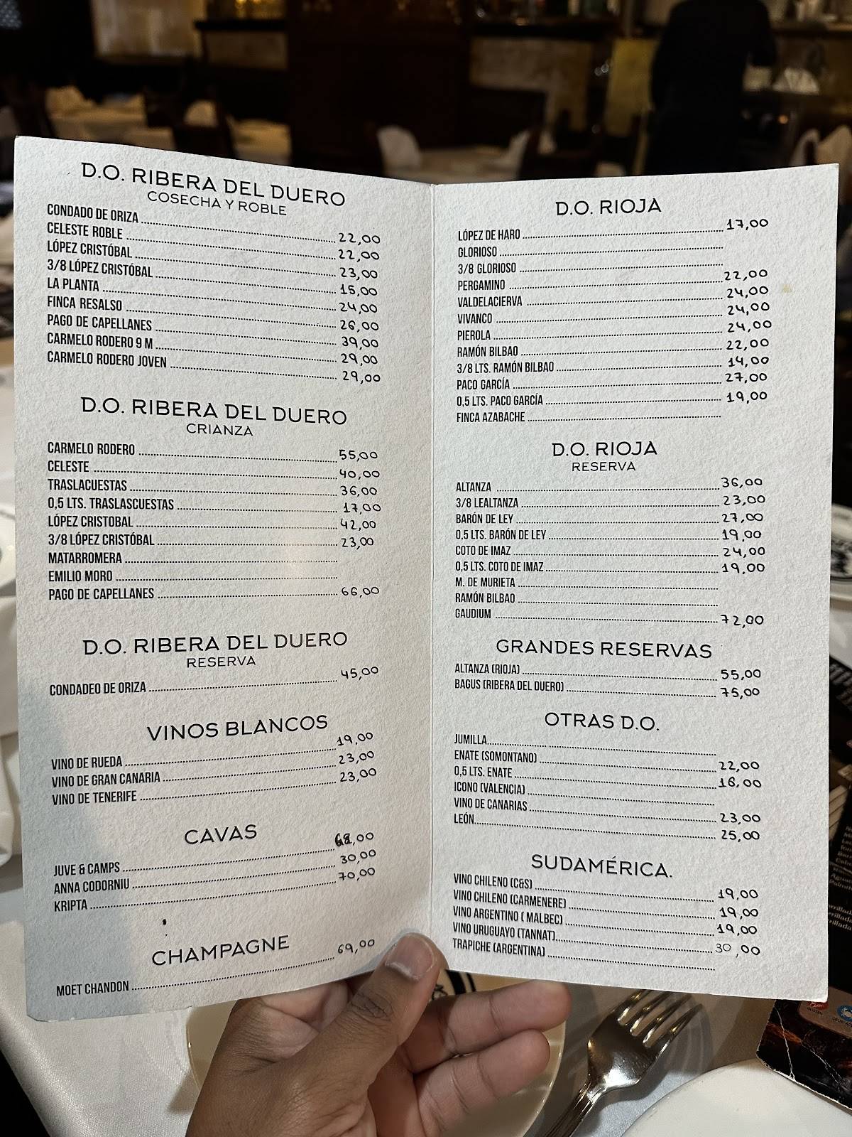 Carta del restaurante El Novillo Precoz, Las Palmas del Gran Canaria ...