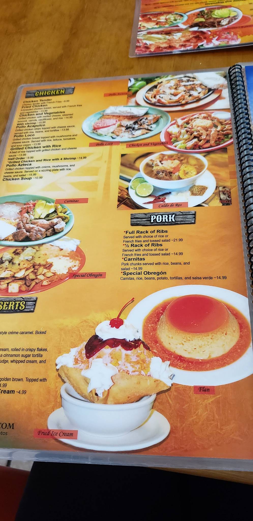 Menu at El Ok Corral restaurant, Nashville