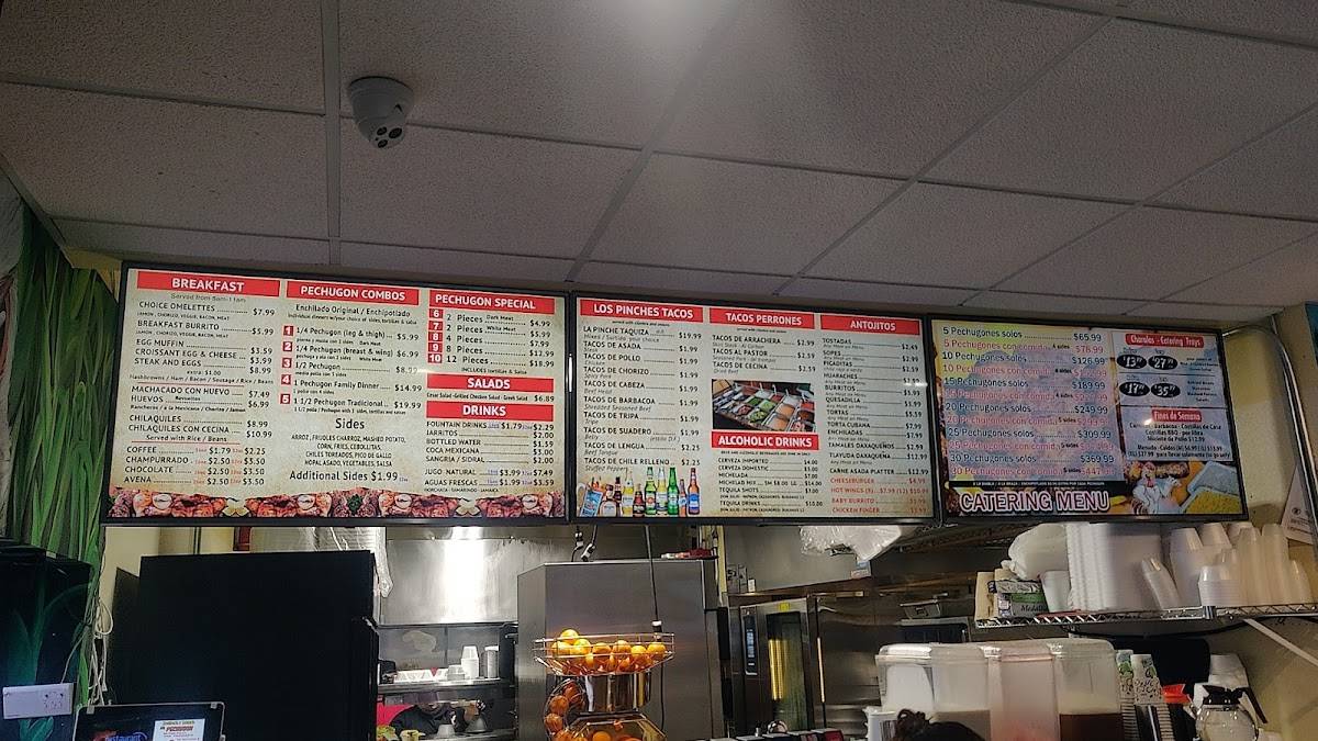 Menu at El Pechugon restaurant, Waukegan