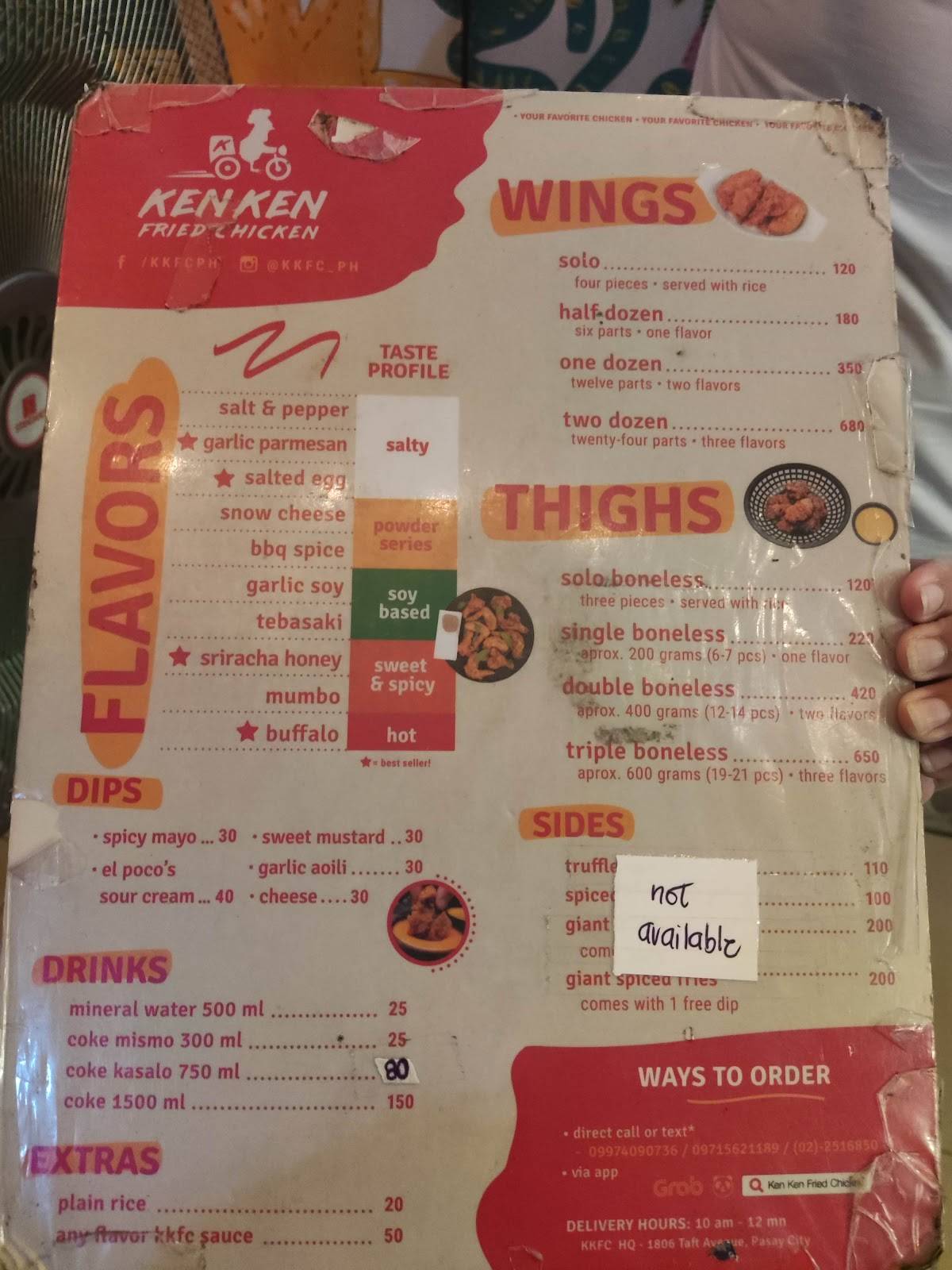 Menu at El Poco Cantina restaurant, Manila