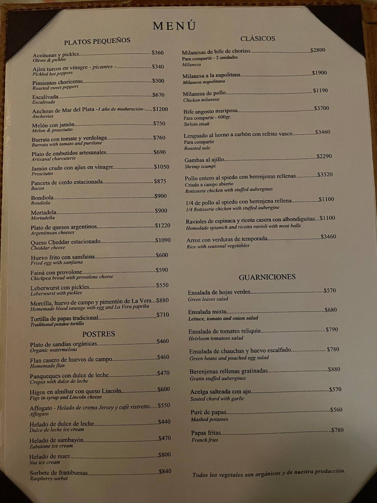 Menu at El Preferido de Palermo pub & bar, Buenos Aires