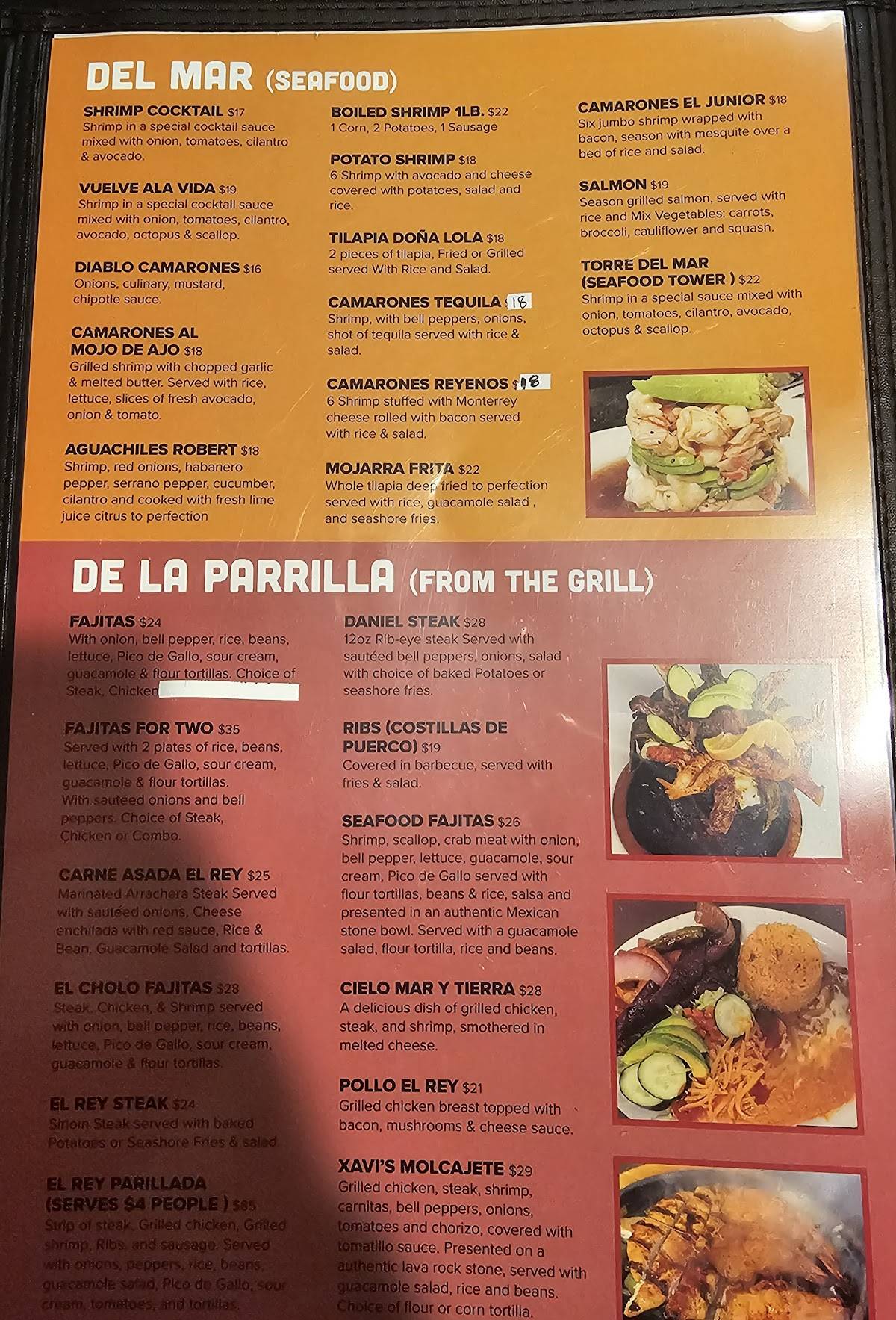 Menu at El Rey Mexican Restaurant & Grill LLC, Longview