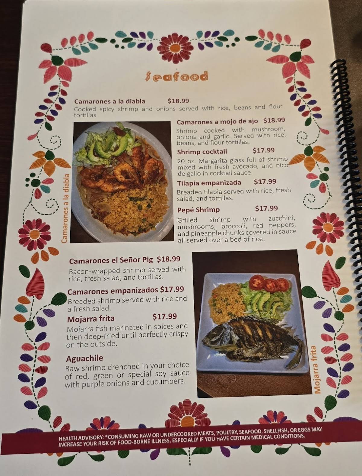 Menu at El Señor Pig Mexican Restaurant, Dayton