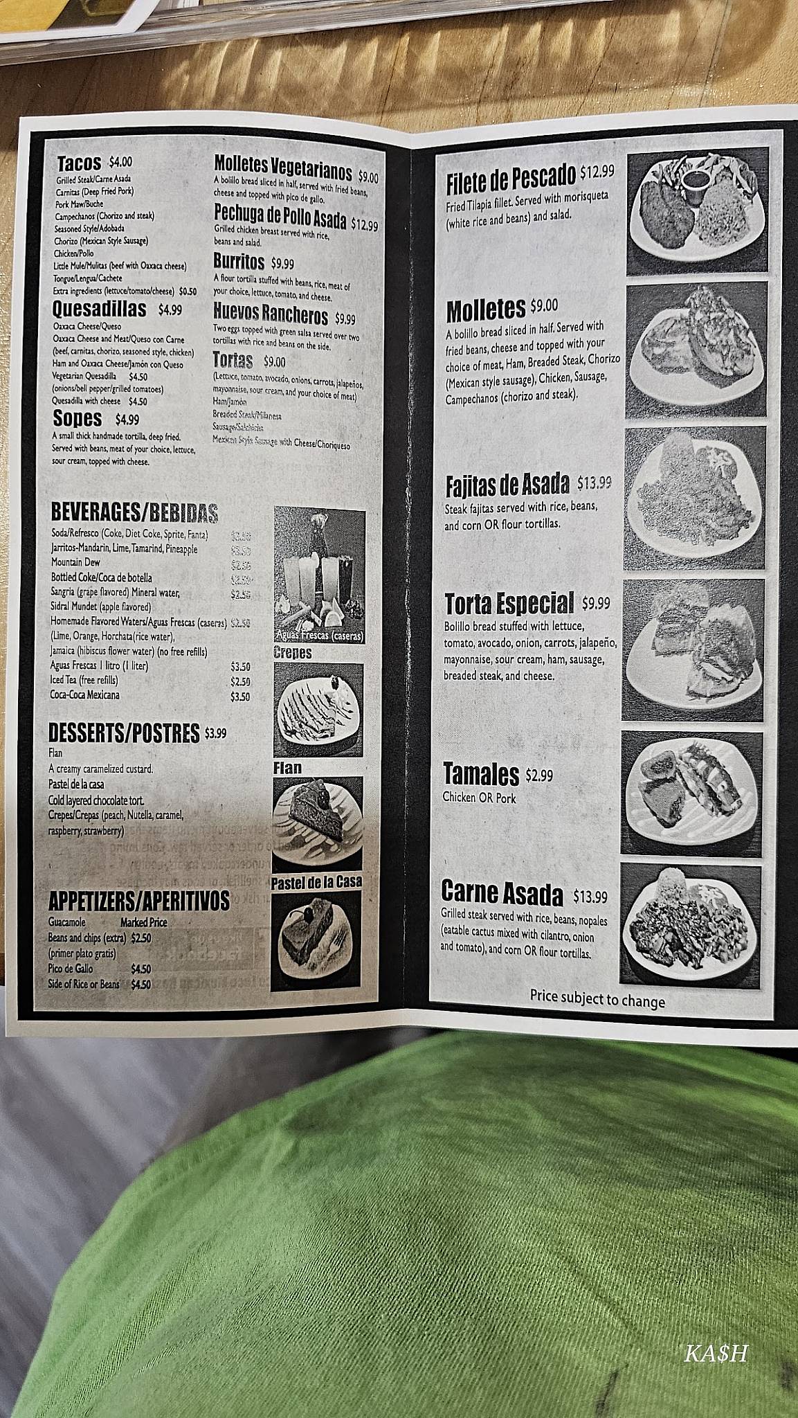 Menu at El Taco Loco Mexican Taqueria restaurant, Sturgis, 105 S Maple St