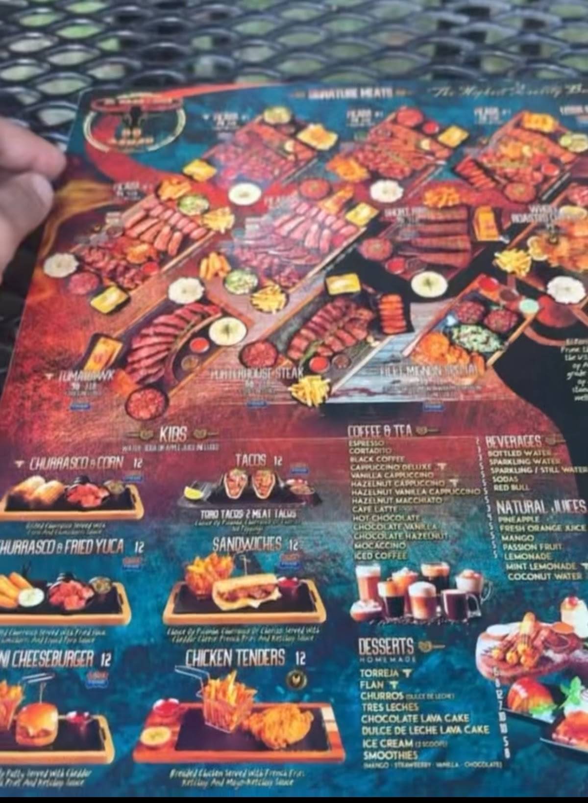 Menu at El Toro Loco Ranch steakhouse, Country Walk
