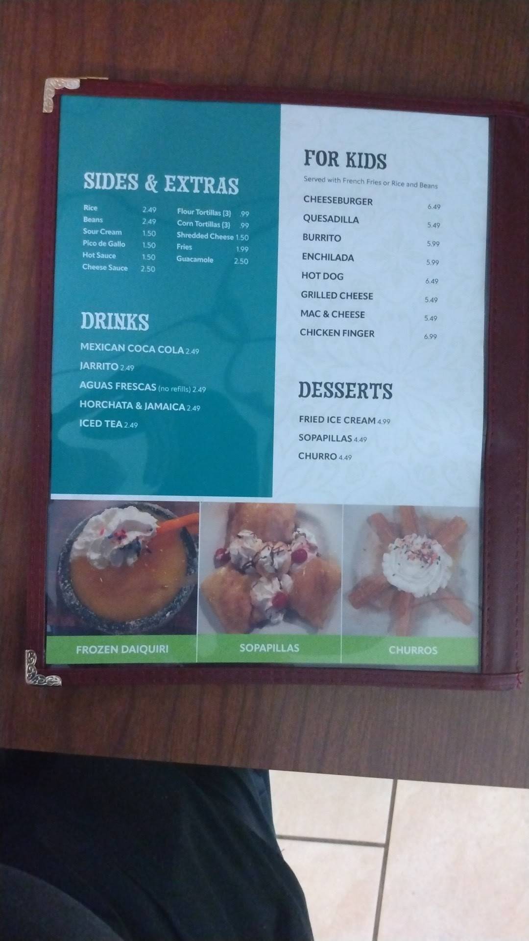 Menu at El sabor perfecto restaurant grill inc, Onaga
