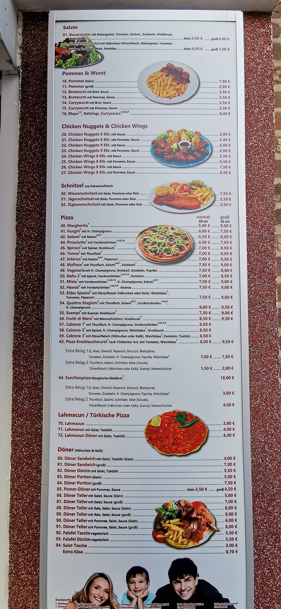 Carta de Eldes Kiosk Döner Pizza Haus, Colonia