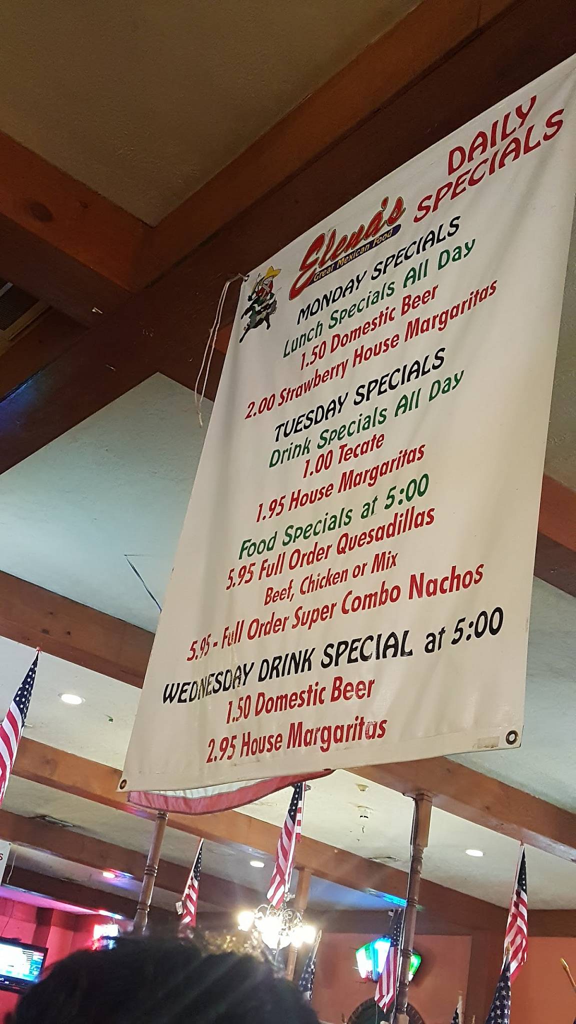 Menu at Elena's Mexican Restaurant, Beaumont, College St