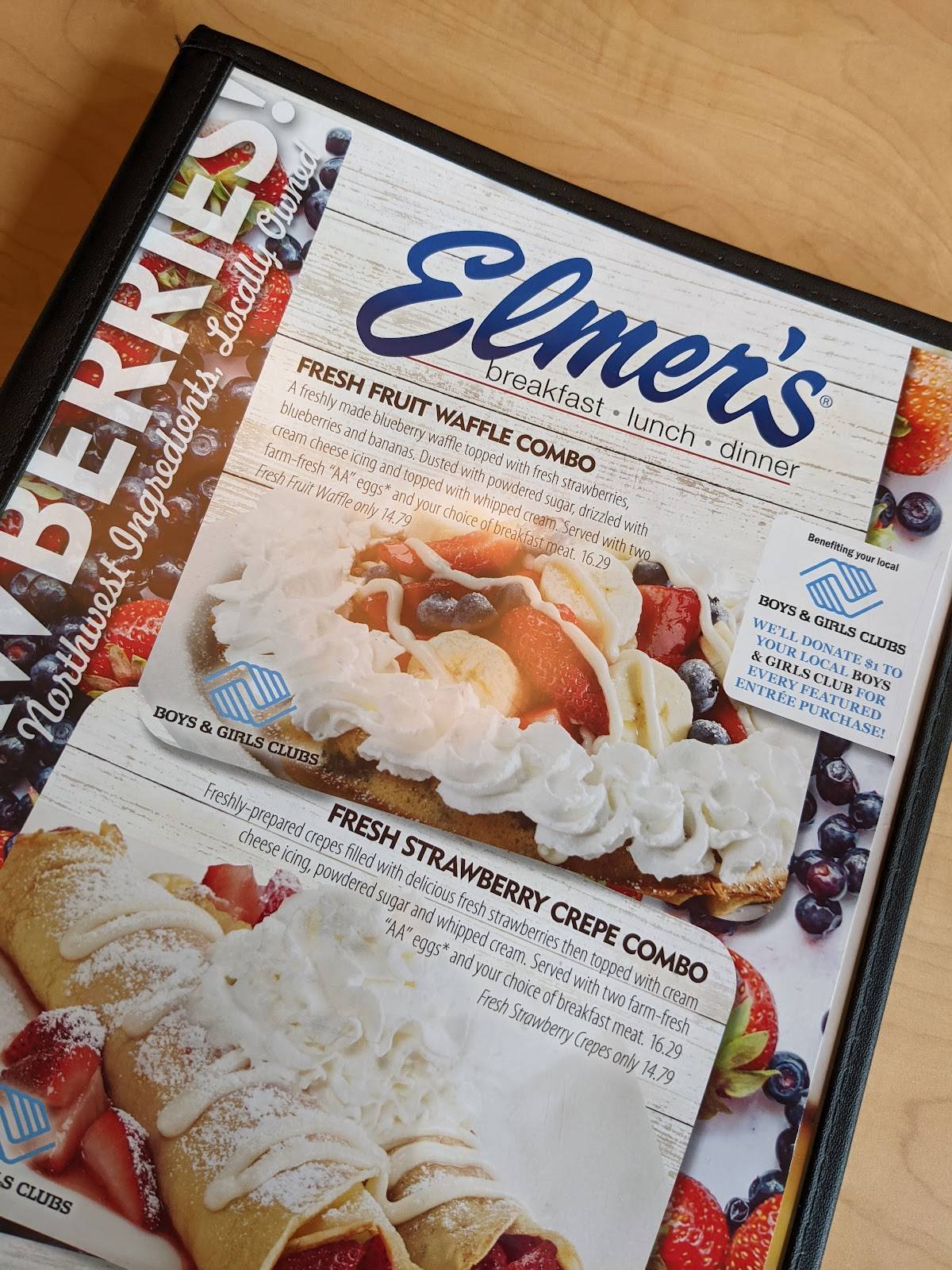 Menu at Elmer's Restaurant (Corvallis, OR), Corvallis