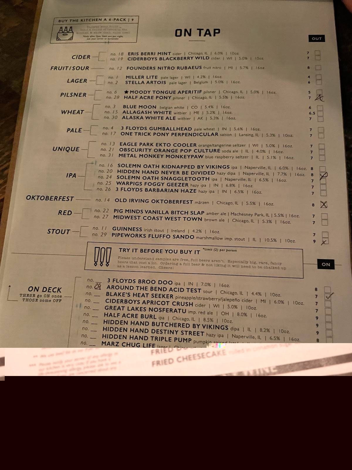 Menu at Empire Burgers + Brew pub & bar, Naperville