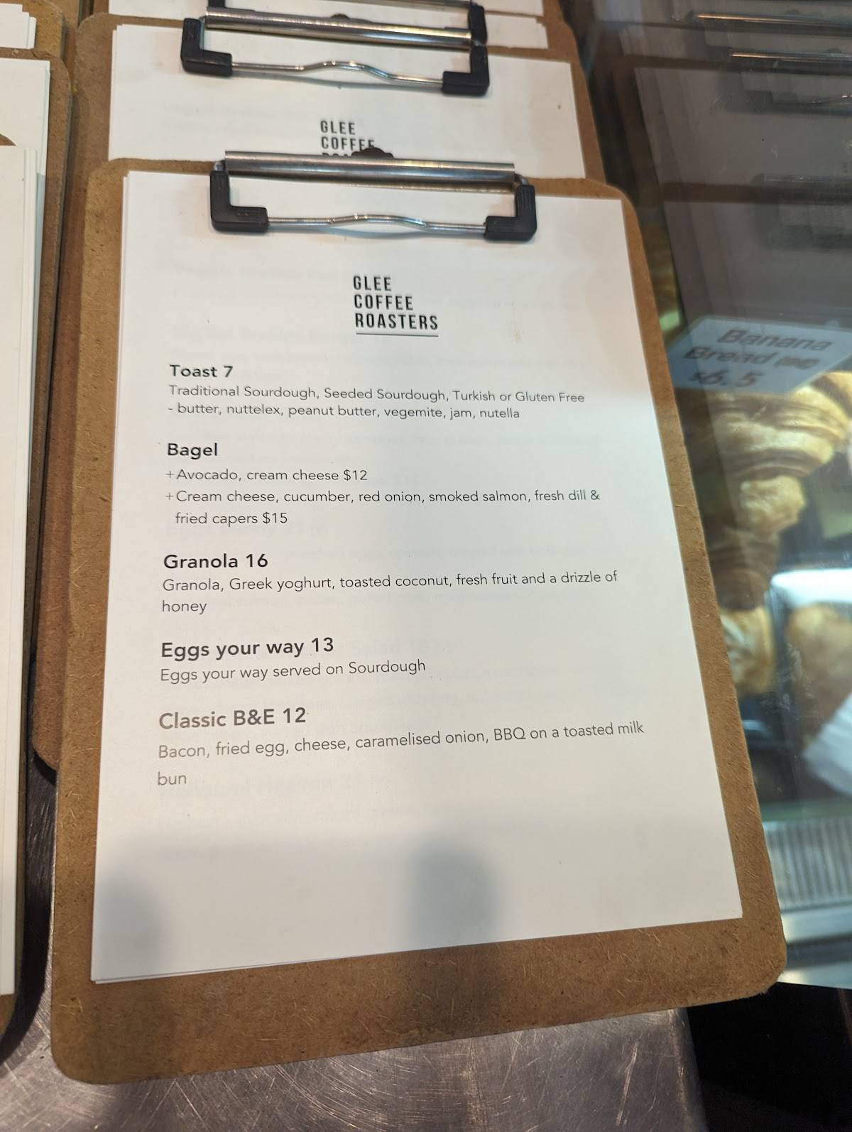 Menu at Glee Coffee Roasters Erina Heights restaurant, Erina