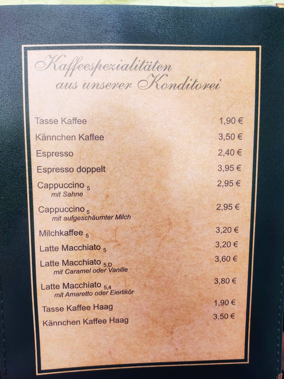 Speisekarte von Ernst's Eis Café & Konditorei restaurant, Waldheim