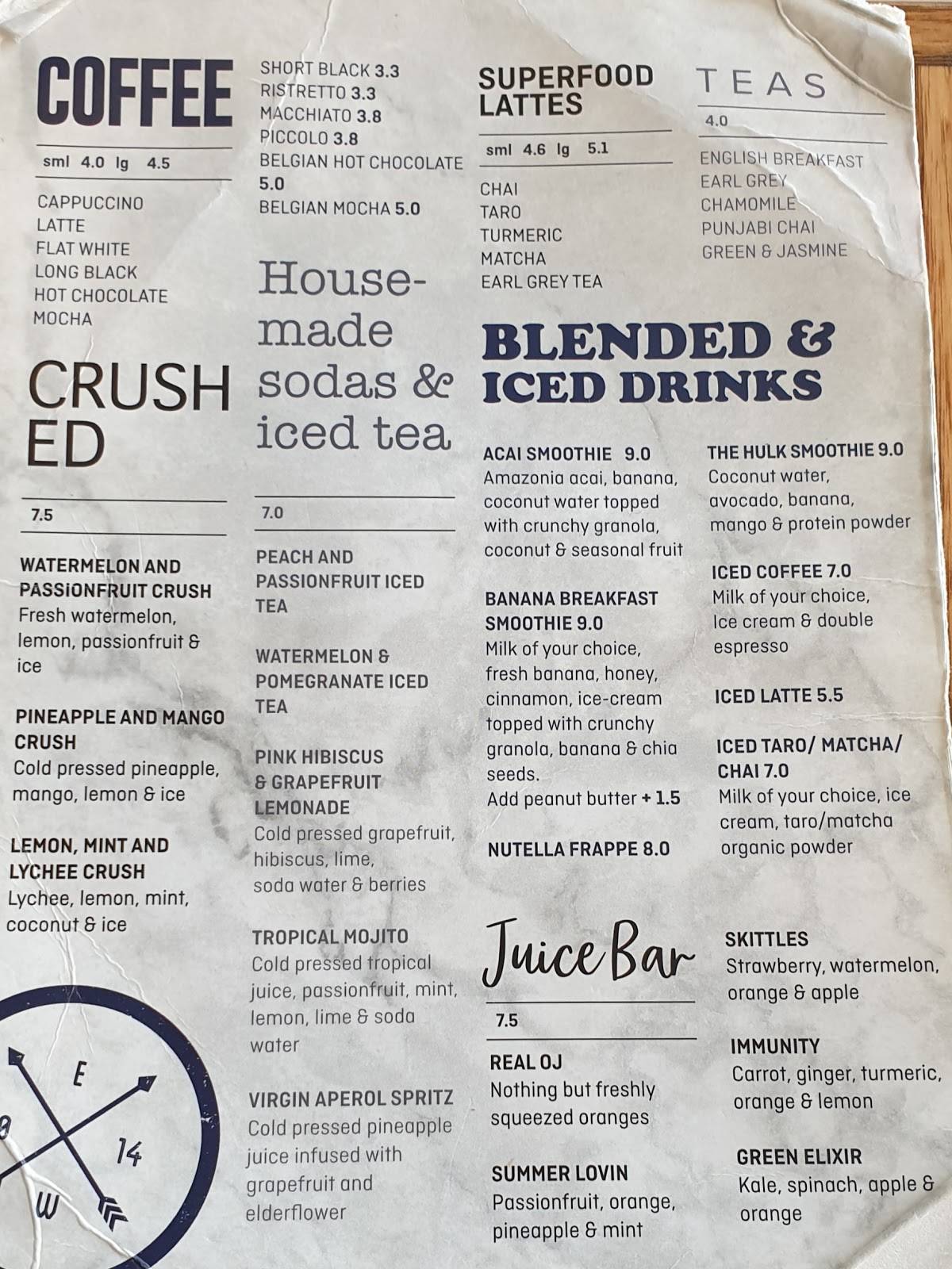 Menu at Espresso Warriors Gregory Hills. cafe, Gregory Hills