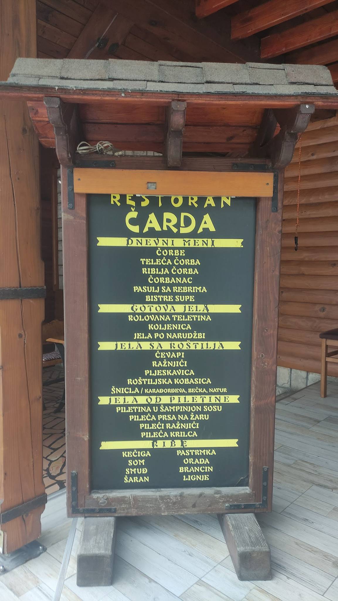 Menu at Etno restoran Čarda restaurant, Doboj