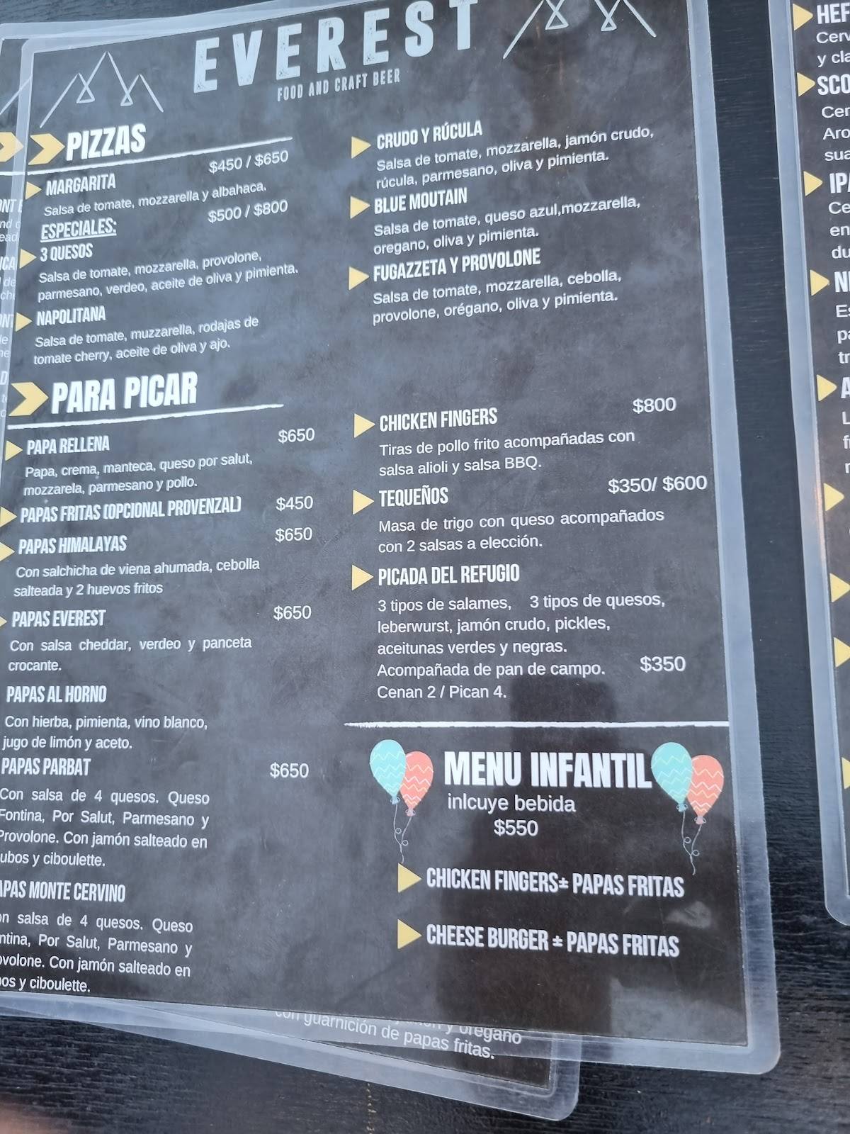Menu at Everest BA Martinez - food and craft beer restaurant, Buenos Aires