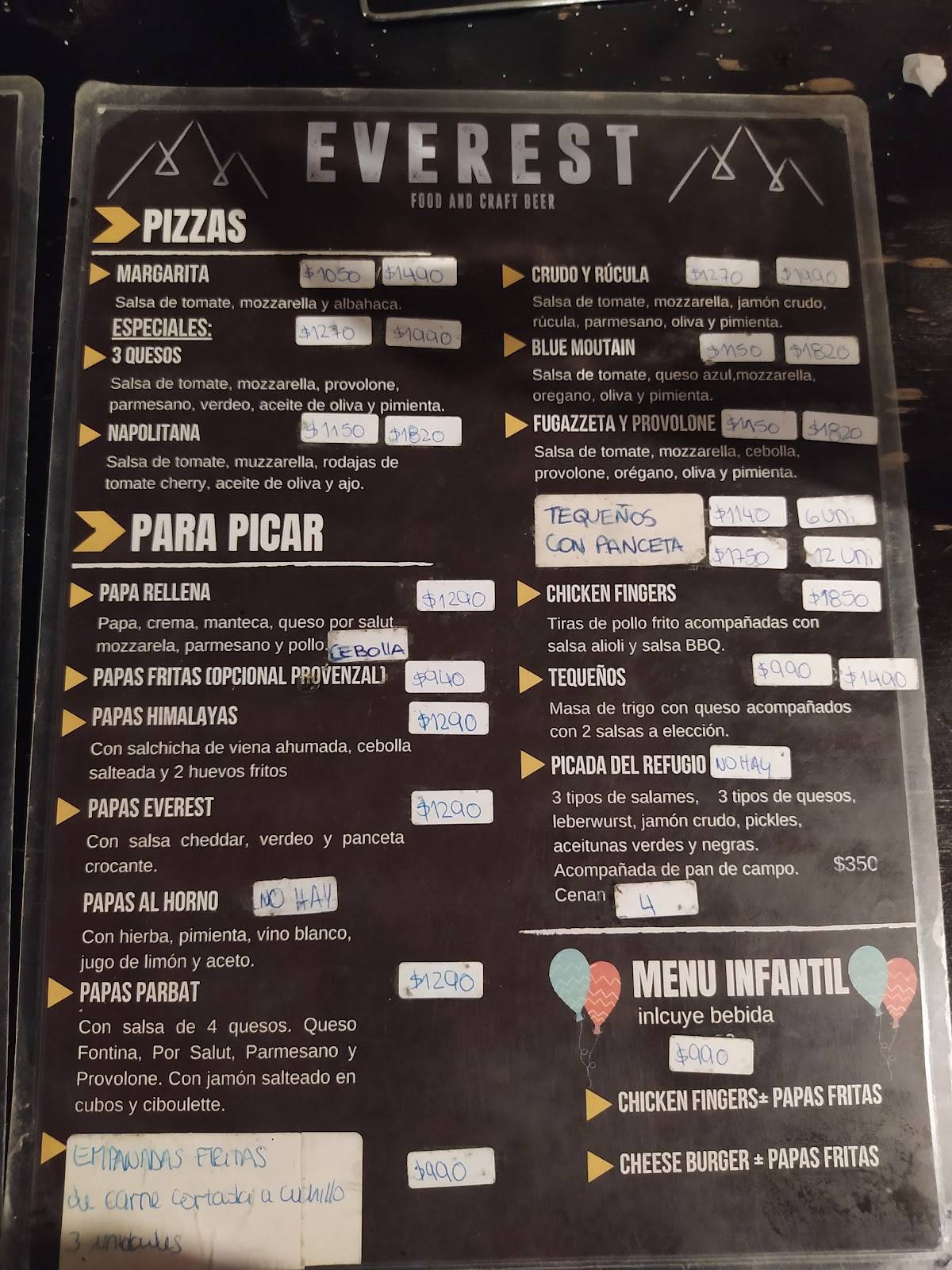 Menu at Everest BA Martinez - food and craft beer restaurant, Buenos Aires