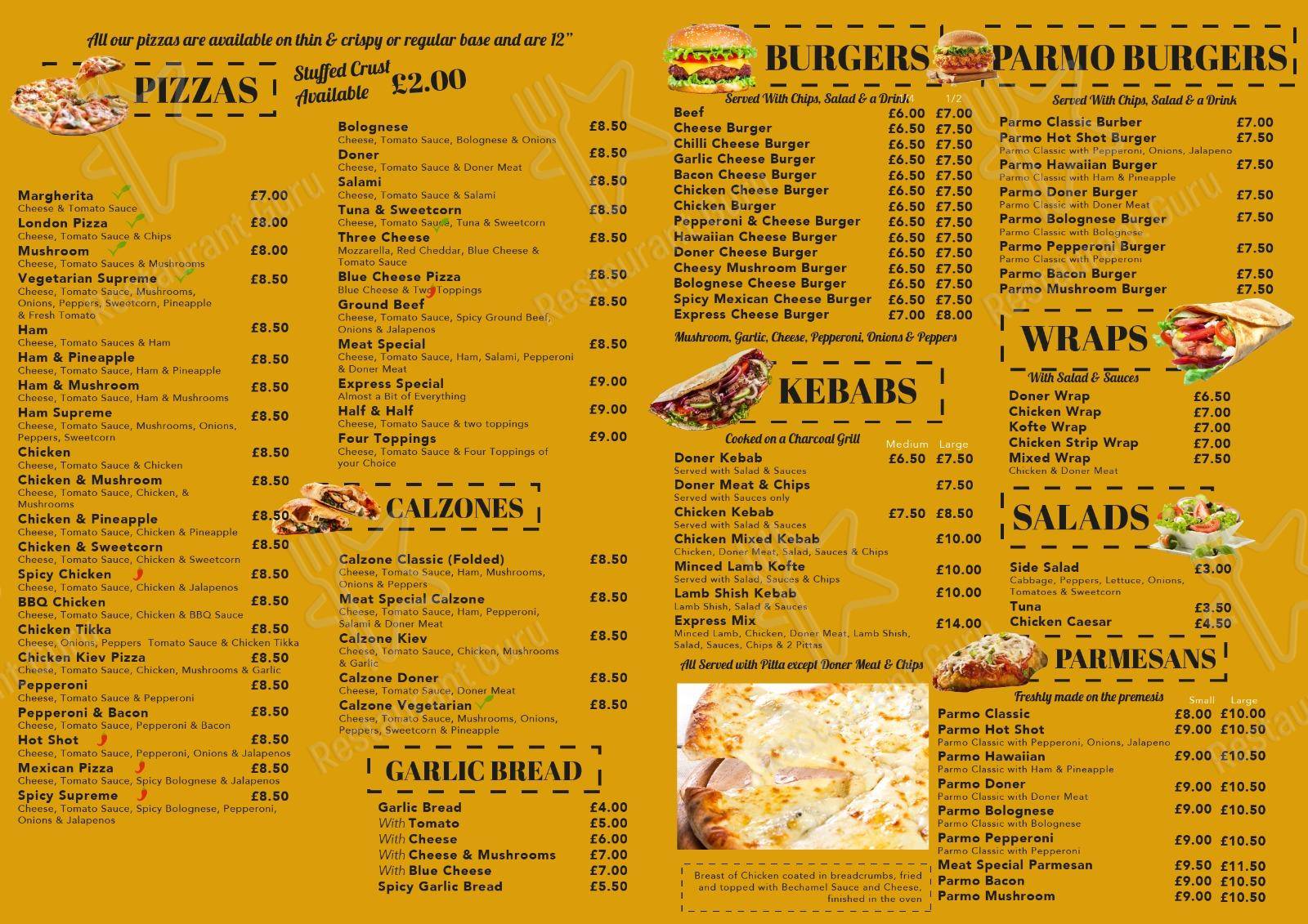 Menu at Express Fast Foods, Scarborough