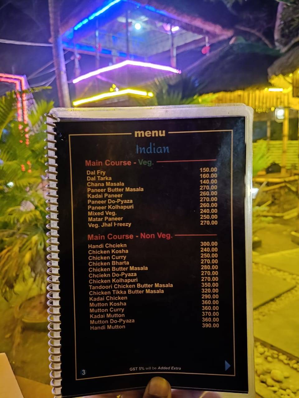 Menu at Express dhaba, Bighati