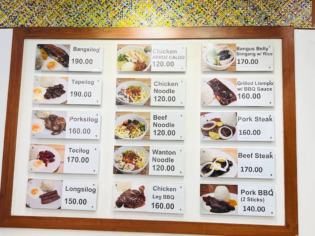 Menu at FIESTA 7101 restaurant, Pasay
