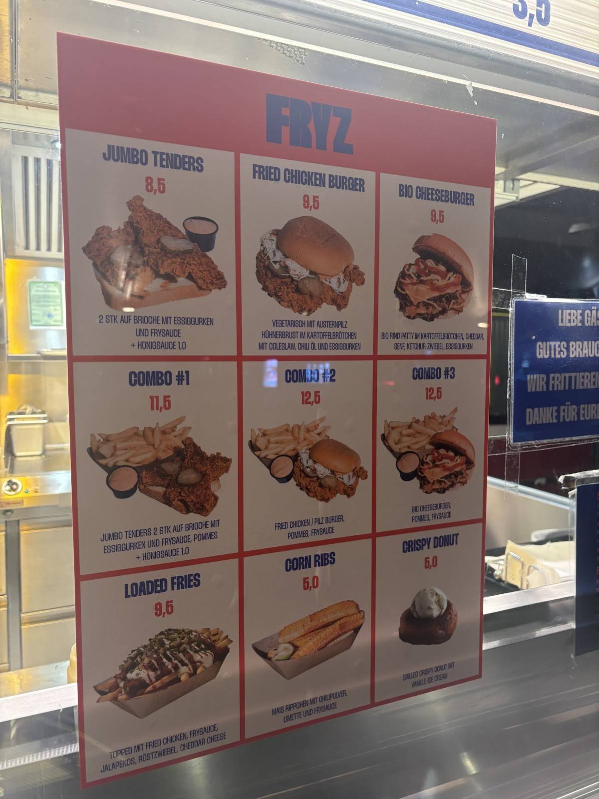 Carta de comida rápida FRYZ, Viena