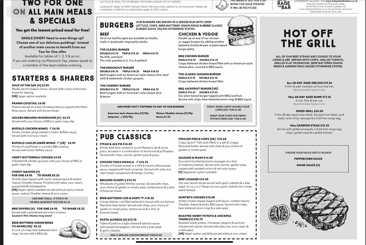 Menu at Running Horse restaurant, Fakenham