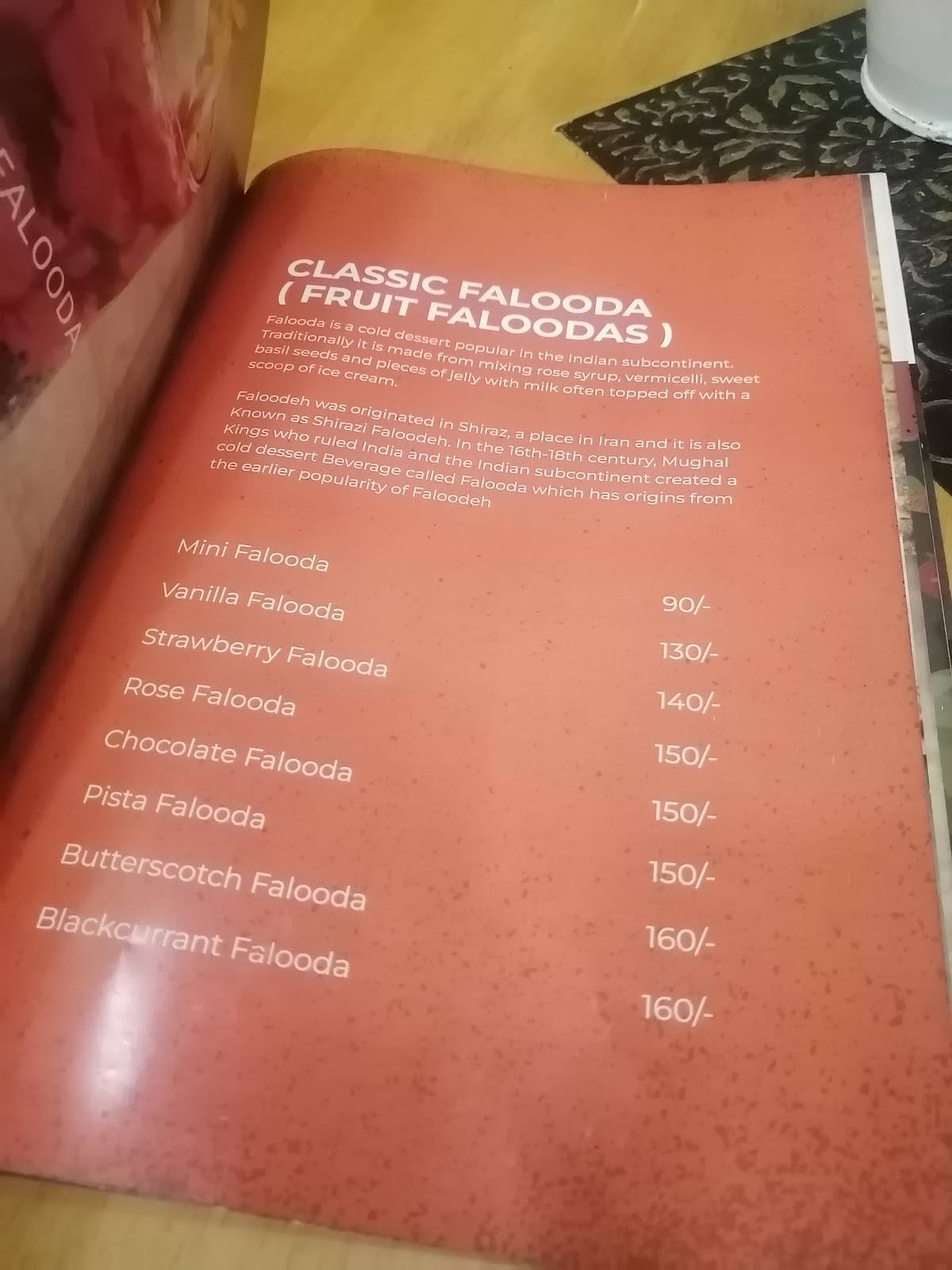 Menu at Falooda Nation Calicut, Kozhikode